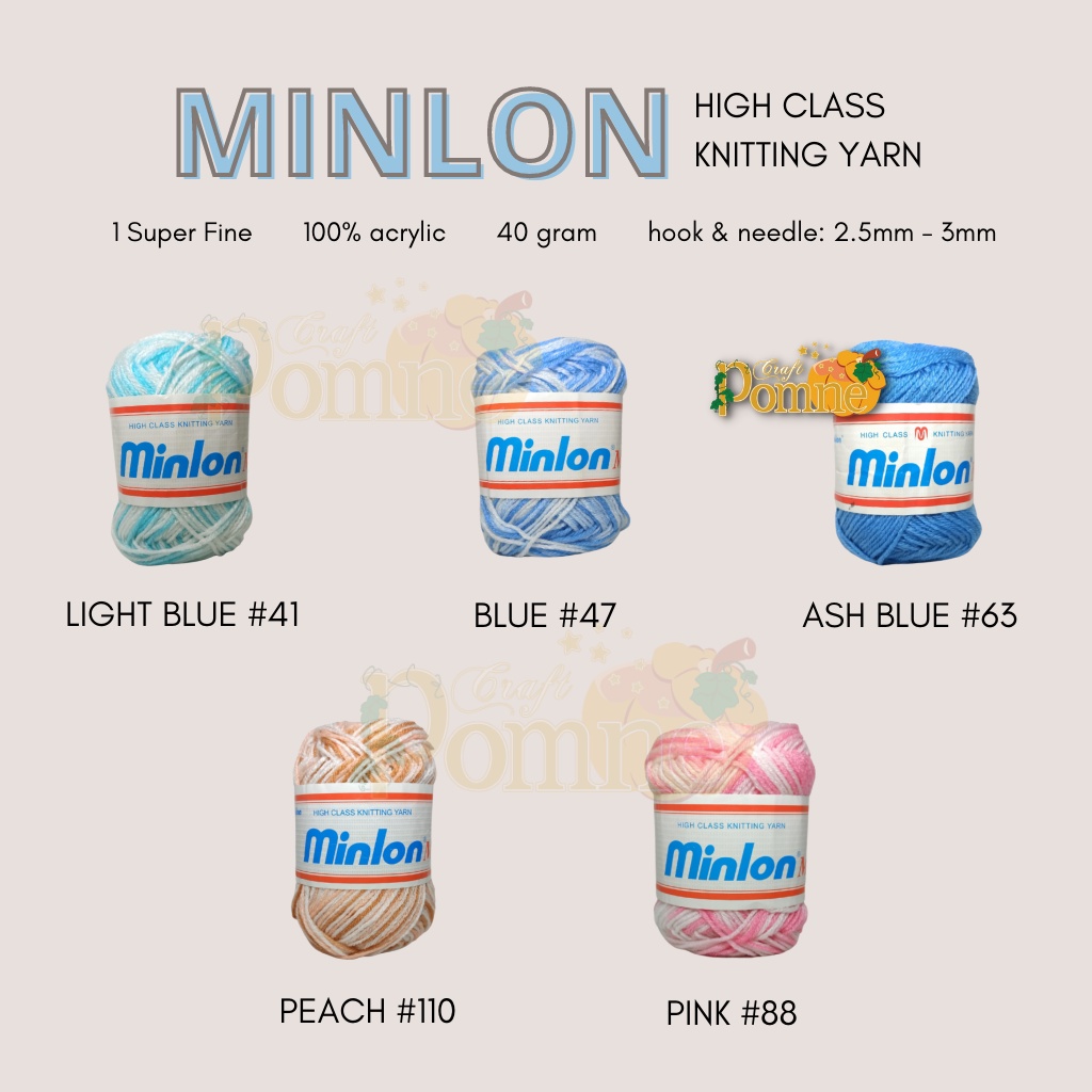 Jual MINLON YARNS BENANG RAJUT MINLON AKRILIK ACRYLIC CROCHET KNITTING ...
