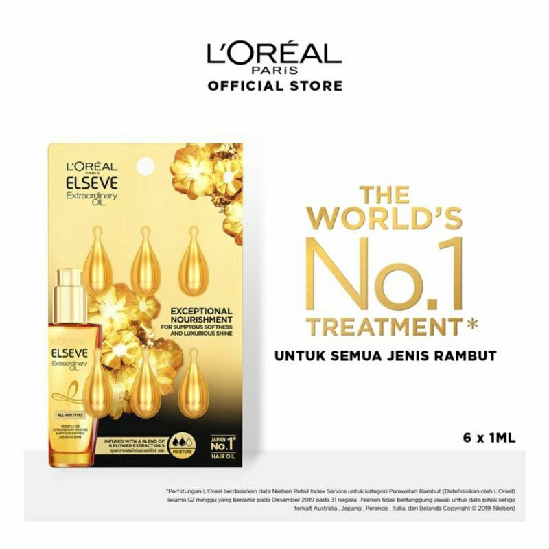 Jual Loreal Paris Elseve Vitamin Rambut 1ml x 6's | Shopee Indonesia