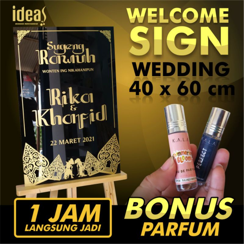 Jual Welcome Sign Wedding Akrilik / Kilat 1 Hari Jadi / Papan Dekorasi ...
