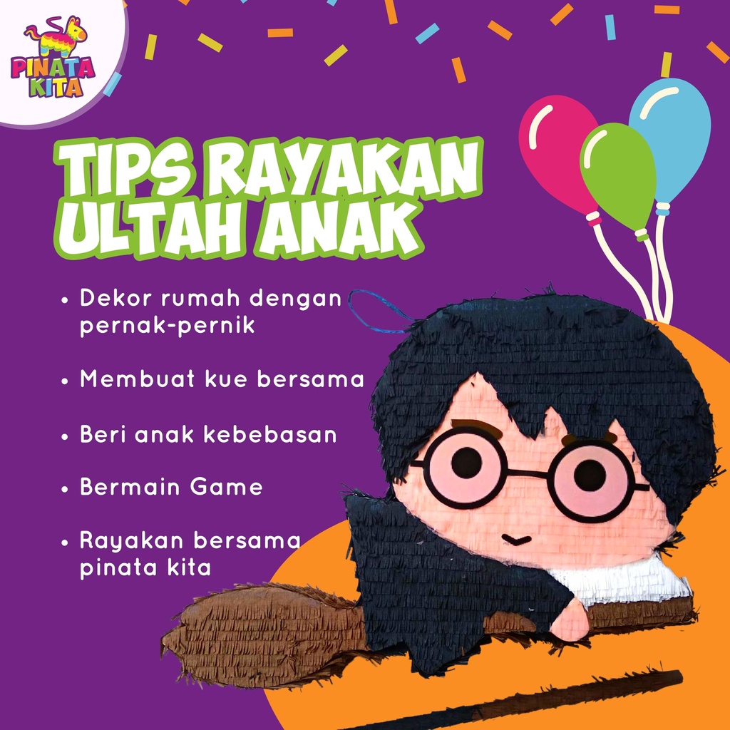 Jual pinata harry potter / pinata magic / pinata karakter harry potter / pinata tarik / pinata ...