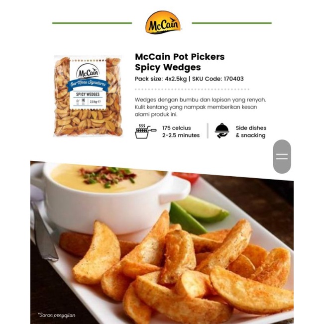 Jual Potato Wedges Mc Cain Import Repack 500gr | Shopee Indonesia