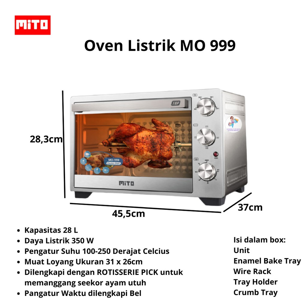 Jual Oven Listrik Mito Mo 999 TOP kapasitas 28L Low watt | Shopee Indonesia