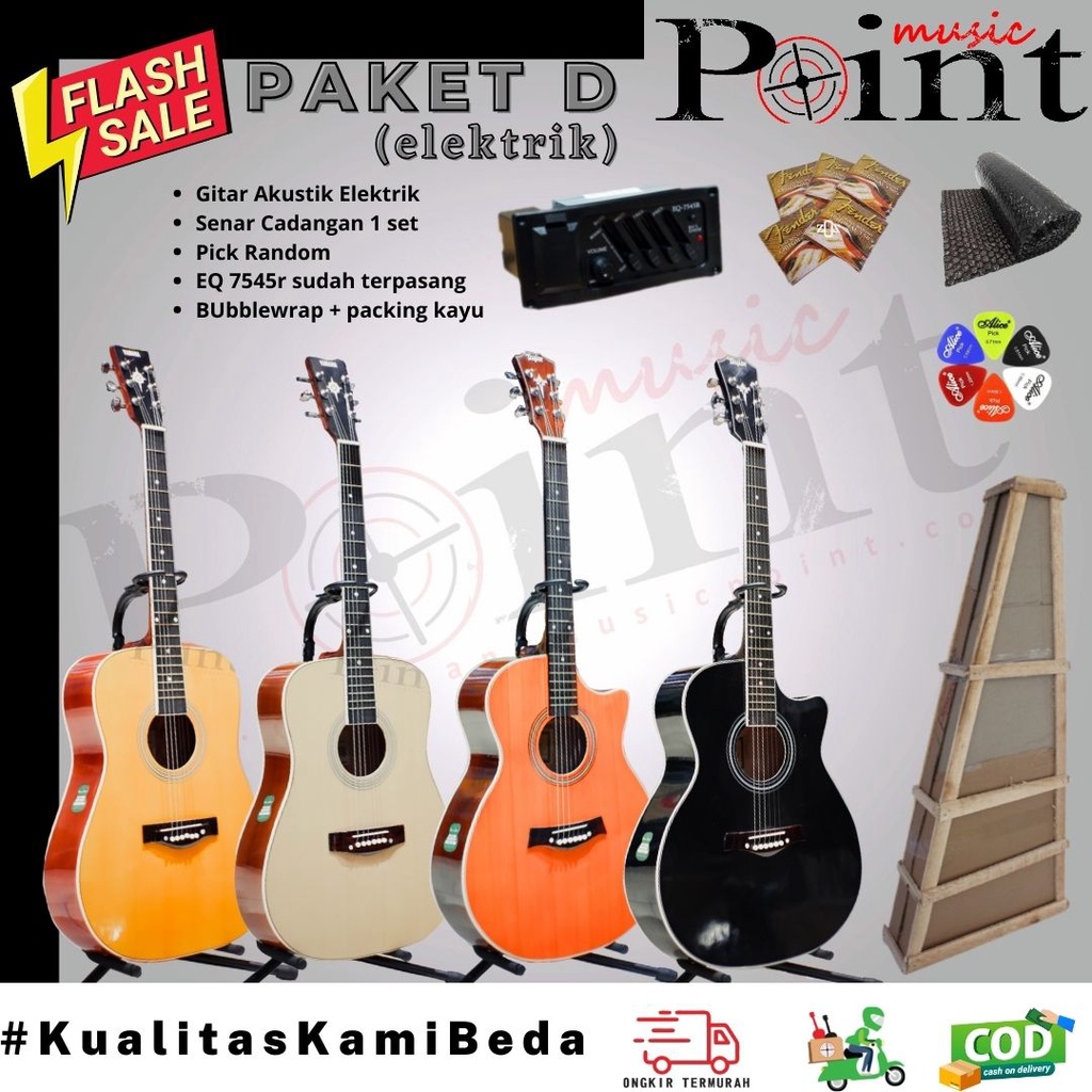 Jual Alat Music Gitar Akustik Elektrik Jumbo Packing Kayu + Bubble Wrap Aman | Shopee Indonesia