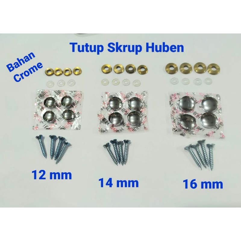 Jual Tutup Skrup Chrom Merk Huben Uk 16 mm Per set isi 4 Pc | Shopee ...