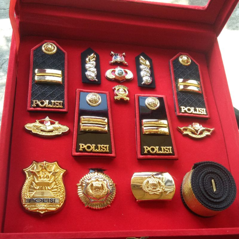 Jual SATU SET PANGKAT IPTU LIST MERAH lapis emas | Shopee Indonesia