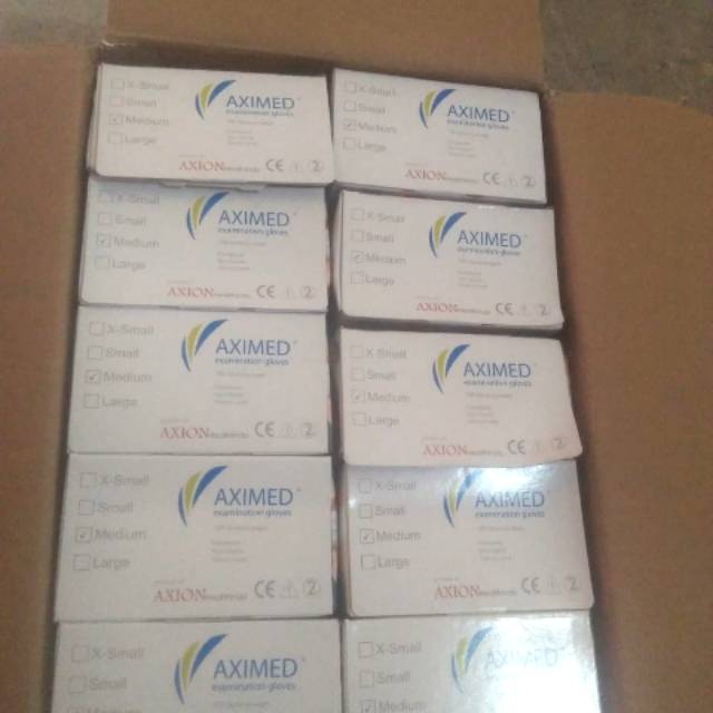 Jual sarung tangan / Handscon aximed termurah 100 biji 1 box | Shopee ...