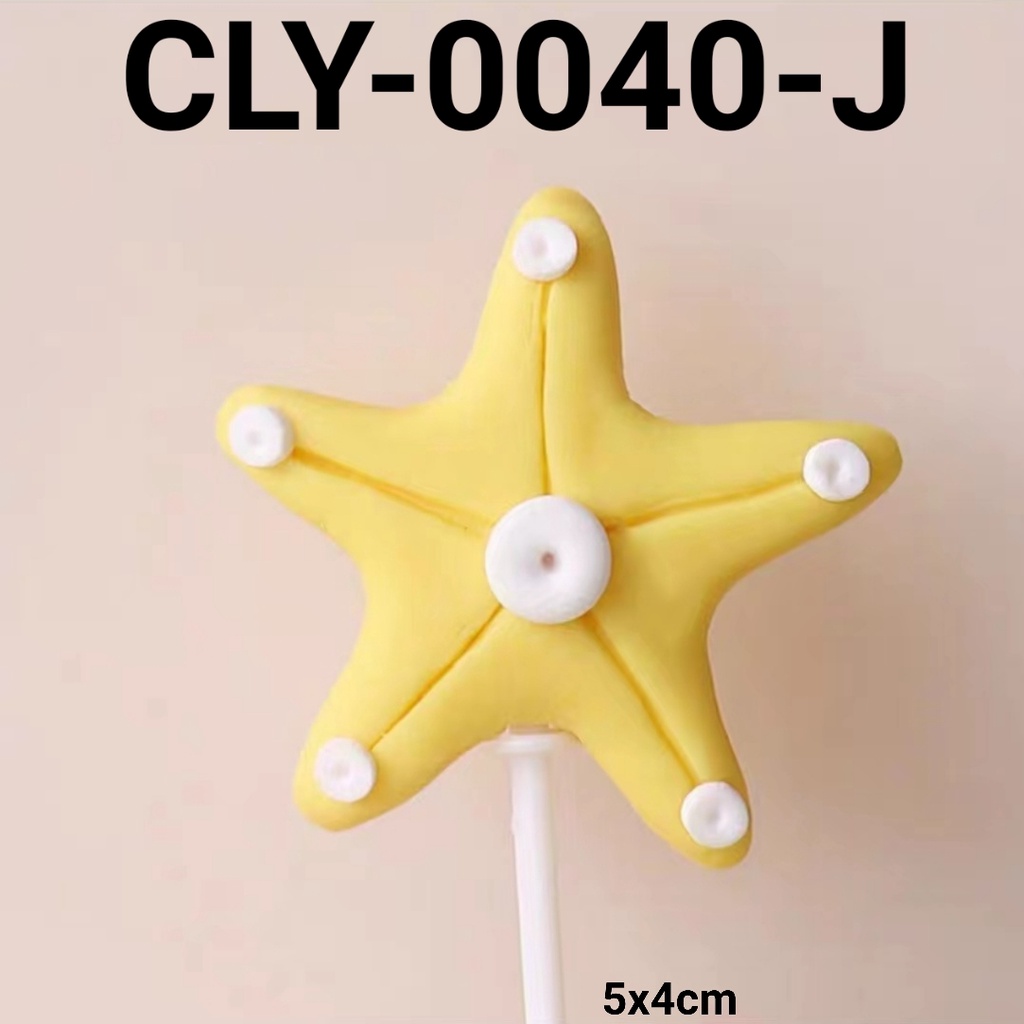 Jual GR-CLY-0040 Cake topper hiasan kue clay kerang bintang laut yamama baking | Shopee Indonesia