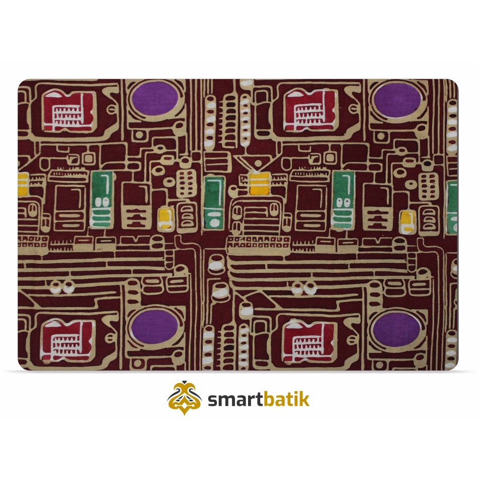 Jual Batik PLN Listrik Elektronika Motif Rangkaian Elektronik Maroon ...
