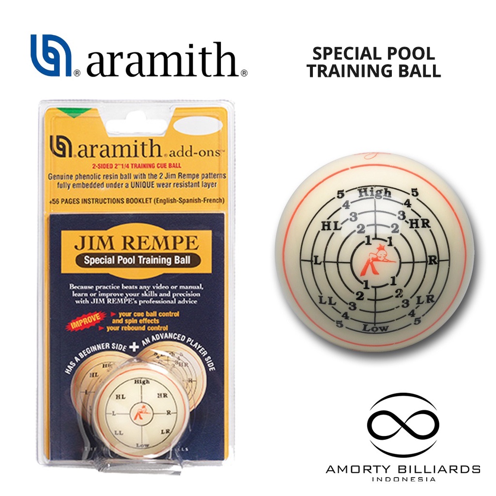 Jual Aramith Jim Rempe special training pool ball | Shopee Indonesia