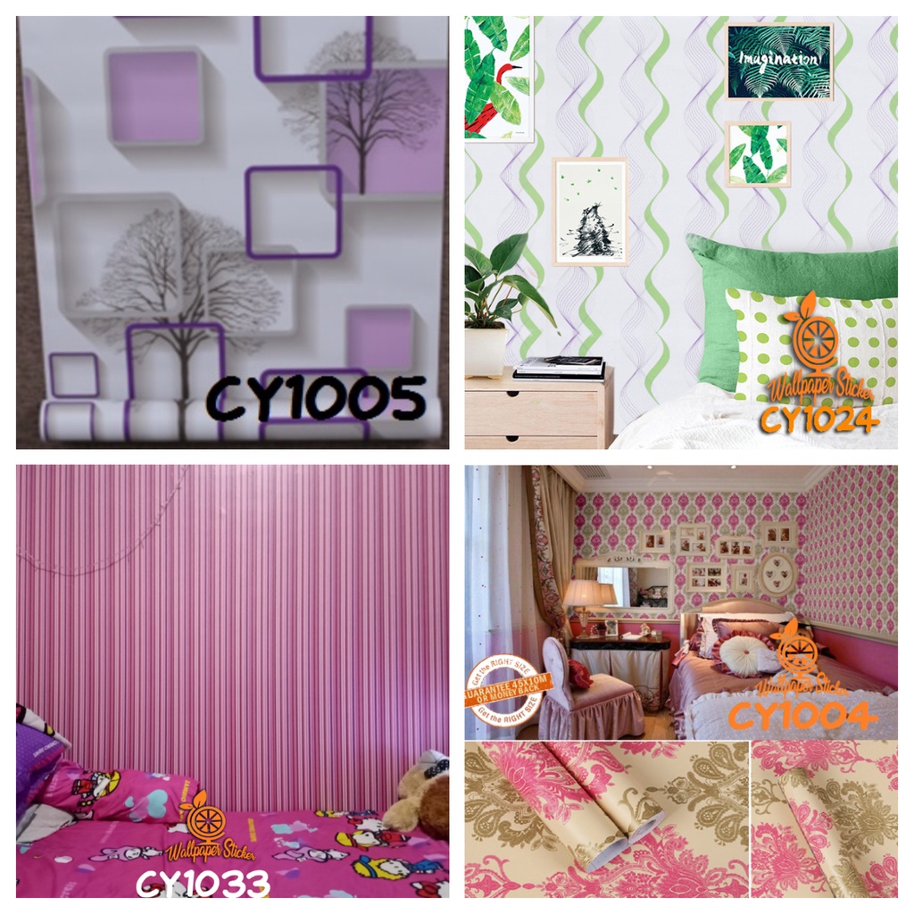 Jual Wallpaper Dinding CY Wallpaper Motif Batik Bunga Garis Dinding ...