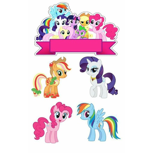 Jual Topper cake kue little pony poni kecilku free custom nama dan ...
