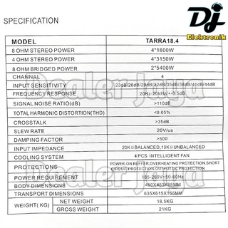 Jual Power Amplifier RDW TARRA 18.4 / TARRA18.4 - 4 channel | Shopee ...