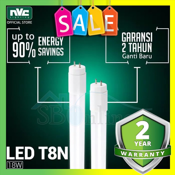 Jual LAMPU LED NVC T8N 12 18W 6500K 220-240V ( GARANSI 2 TAHUN ...