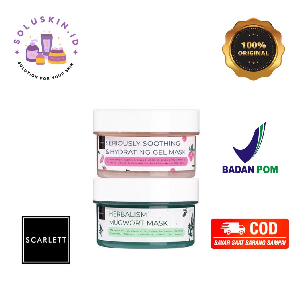 Jual [READY] SCARLETT SCARLET WHITENING MASK MASKER WAJAH BE HAPPY AND ...