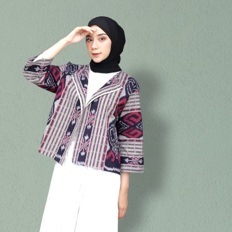 Jual blazer tenun - outer tenun - atasan tenun - seragam tenun ...