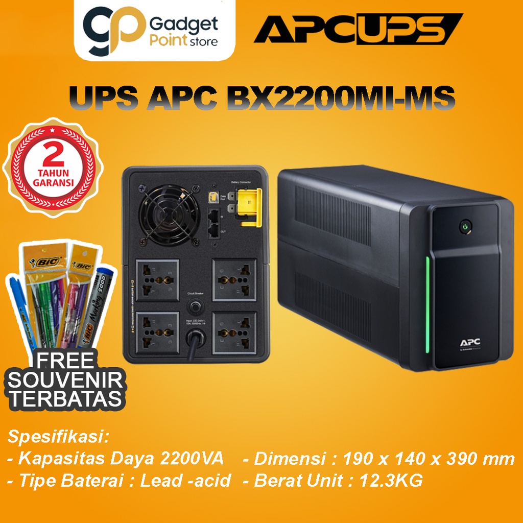 Jual APC Back-UPS 2200VA 230V AVR BX2200MI-MS Smart UPS - Garansi 2 ...