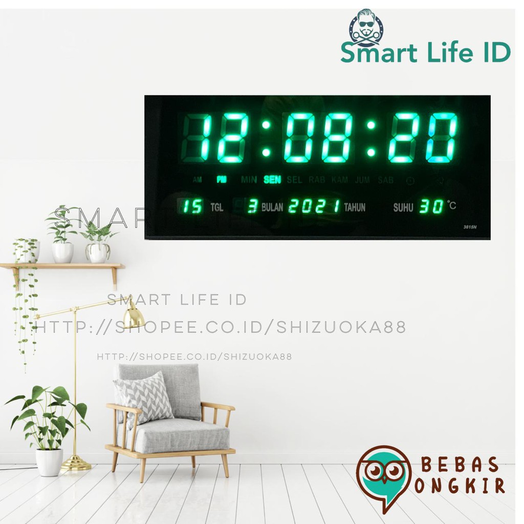 Jual Jam Dinding LED Digital Alarm Clock Jam Meja Dekorasi Hiasan ...