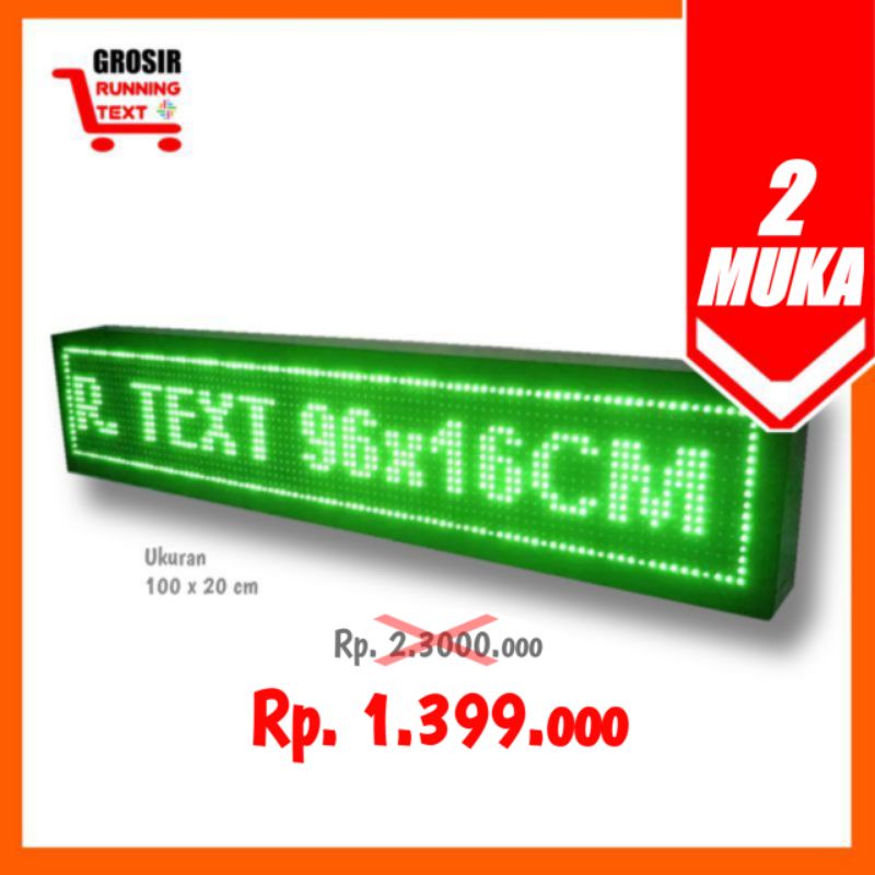 Jual Running Text Outdoor Ukuran 100 x 20 cm 2 Muka (bolak - balik ...