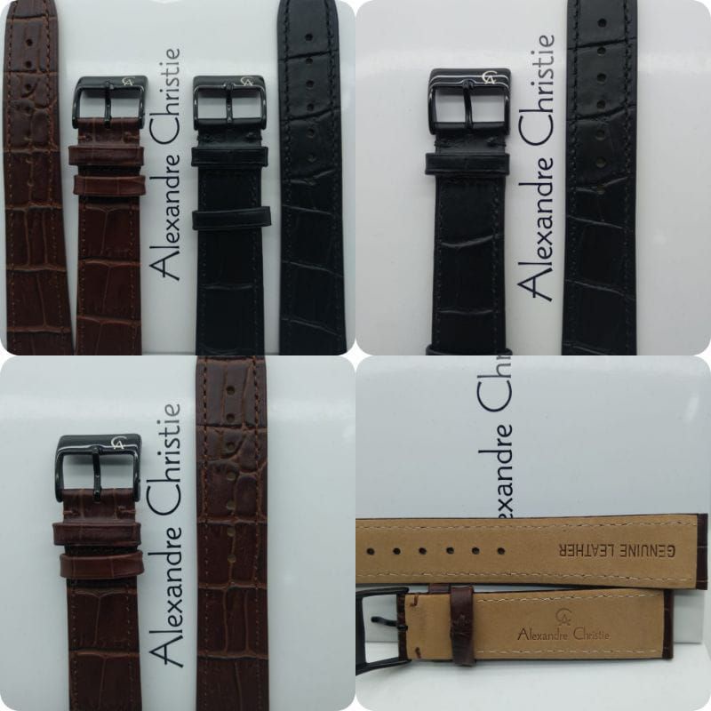 Jual Tali Kulit Strap Leather Jam Alexandre Christie AC 8484 AC 8599 ...