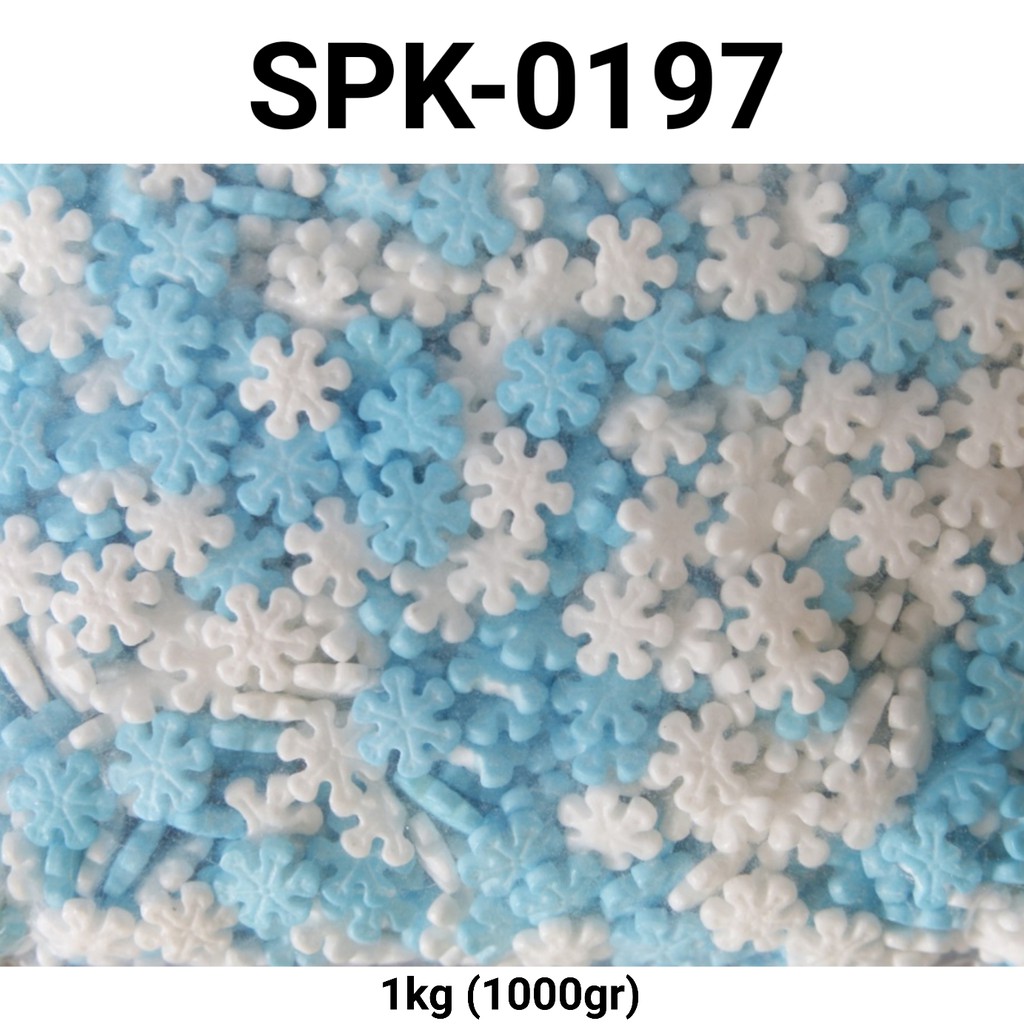 Jual SPK-0197 Sprinkles sprinkle sprinkel 1kg 1 kg frozen snowflake ...
