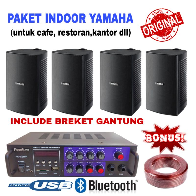 Jual Paket sound system indoor cafe,kantor, restoran speaker yamaha vs4 original | Shopee Indonesia