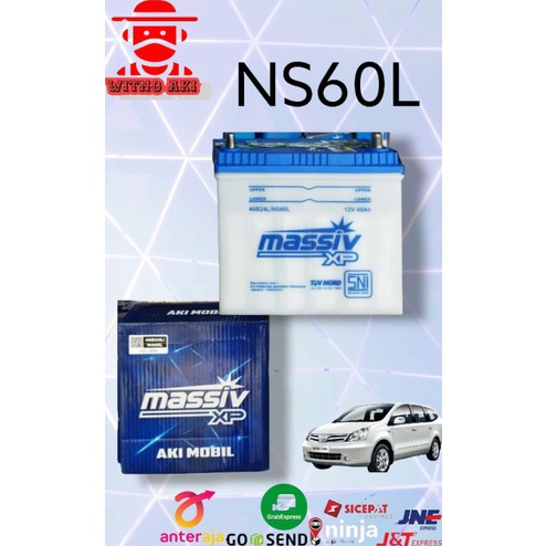 Jual aki basah mobil grand livina ns60l 46b24l massiv xp 12v45ah | Shopee Indonesia