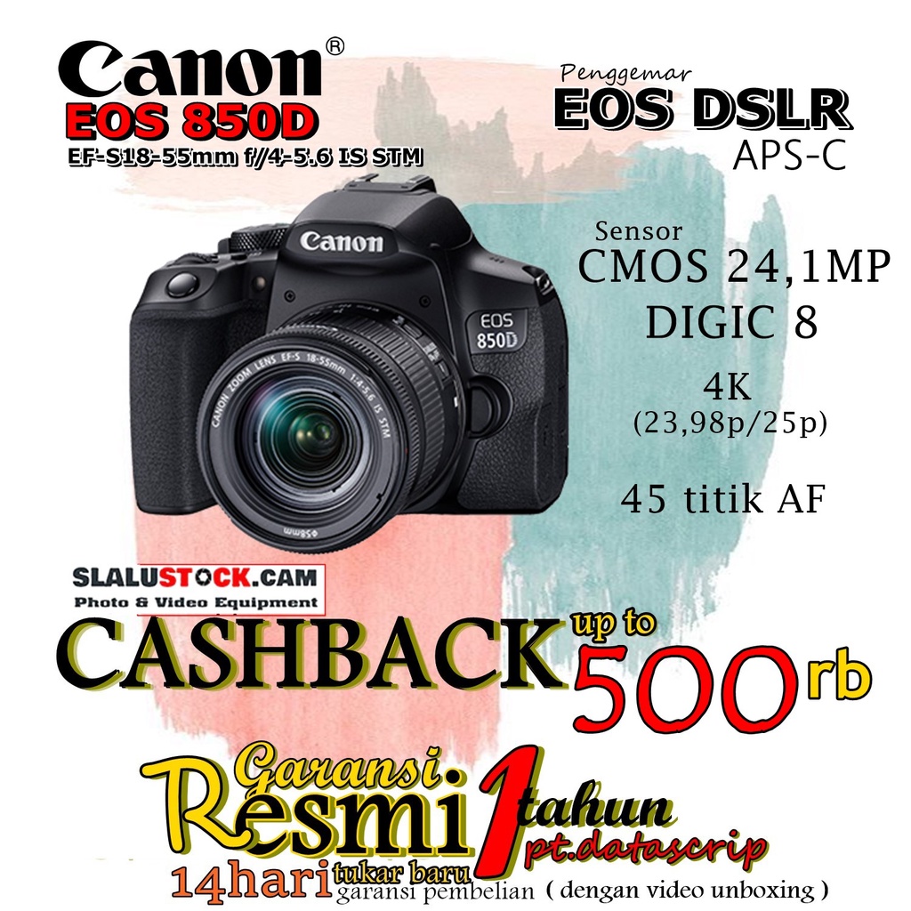 Jual Canon EOS 850D Kit EF-S18-55mm f/4-5.6 IS STM / Camera Canon 850D Kit | Shopee Indonesia