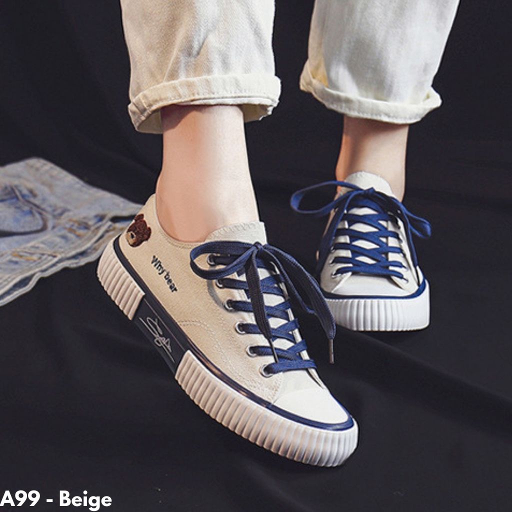 Jual SEPATU CANVAS WHY BEAR SNEAKERS KEREN UNIK IMPORT TREND 2021 A99 ...