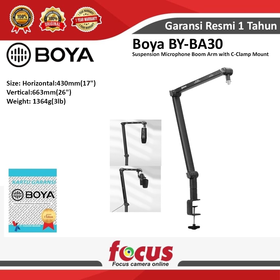 Jual Boya BY-BA30 Suspension Microphone Boom Arm with C-Clamp Mount | Shopee Indonesia