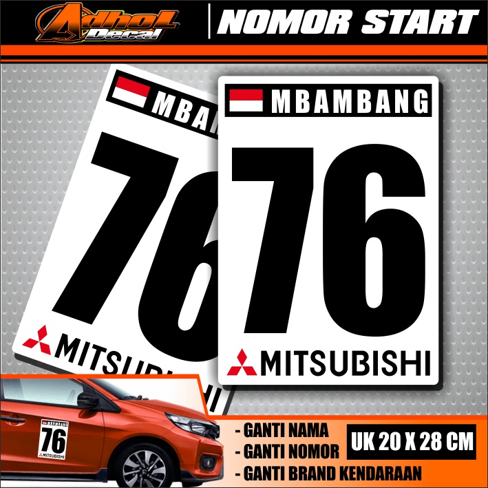 Jual stiker nomor start pintu mobil, harga sudah kanan kiri. sticker ...