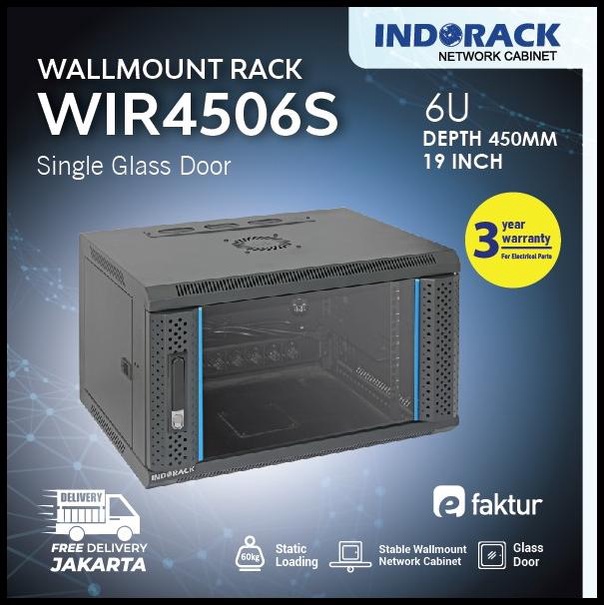 Jual Wir4506S - 6U Wallmount Rack Depth 450Mm Single Door 19 ...