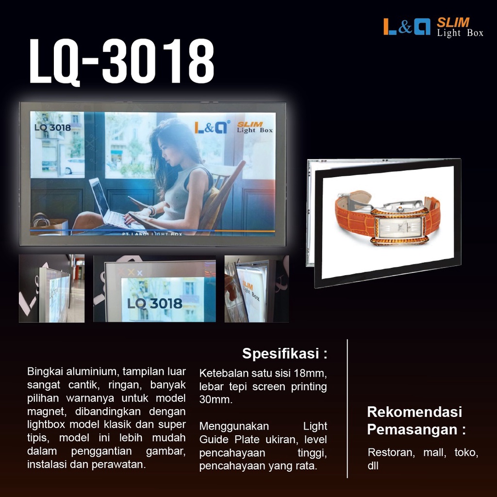 Jual SLIM LIGHTBOX MENU - LED LIGHT BOX INDOOR MAGNET (1 SISI) LQ-3018 ...