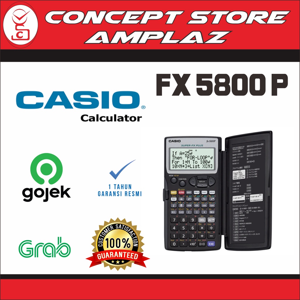 Jual CASIO FX 5800 P . FX 5800P . FX5800P Original dan Garansi Resmi ...