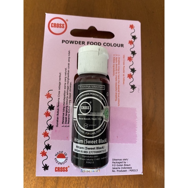 Jual Cross Food coloring powder 15gr Sweet Black pewarna makanan bubuk ...