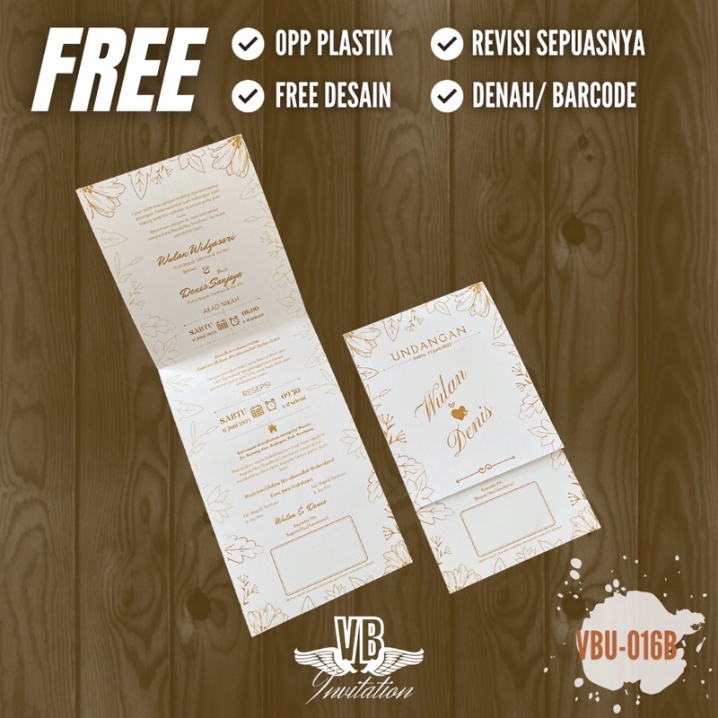 Jual Undangan Pernikahan kekinian elegan Lipat 2 Undangan Pesta ...