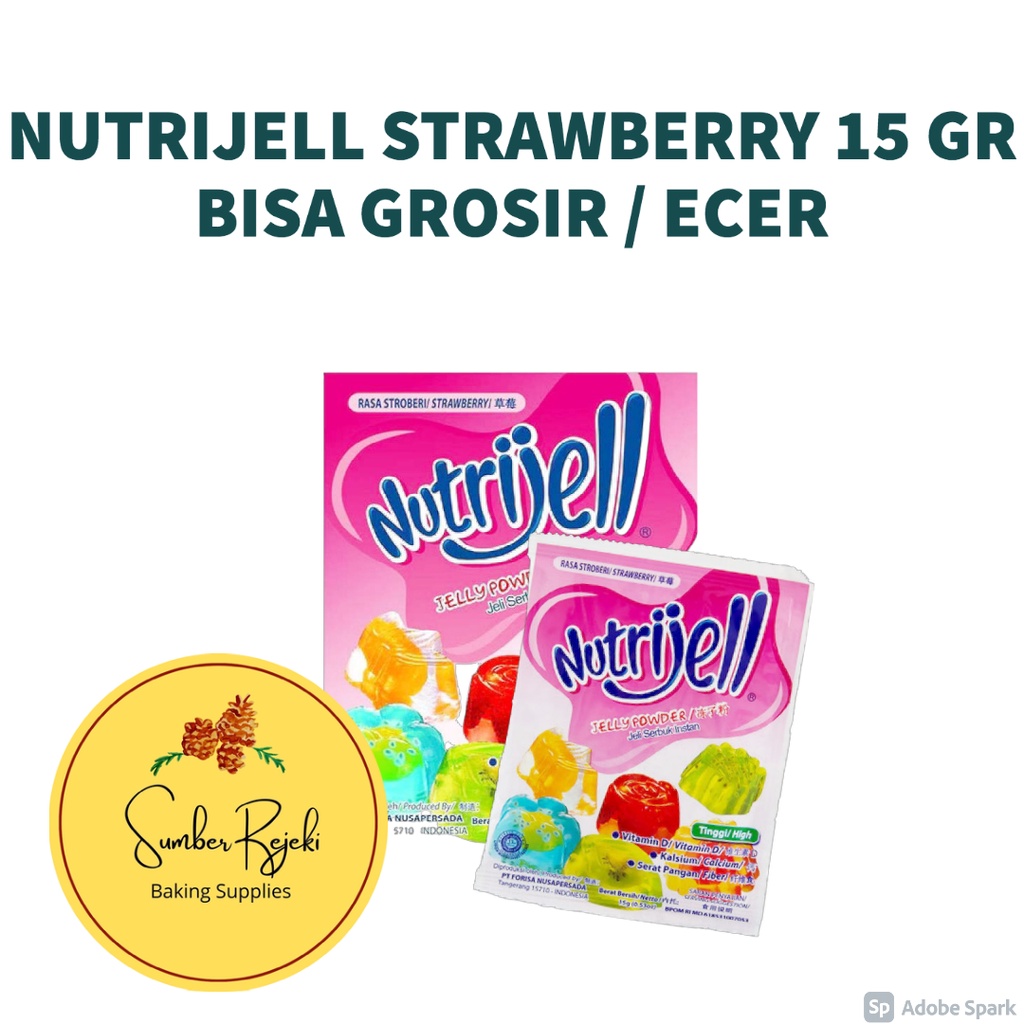 Jual Nutrijell Agar-agar Jelly Rasa Strawberry / Stroberi 15 Gr / 15gr ...