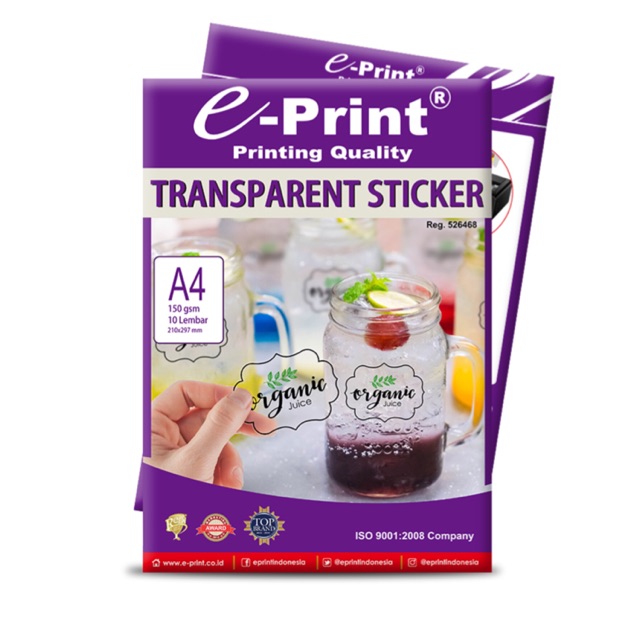 Jual e-Print Transparent Sticker A4 150GSM | Shopee Indonesia