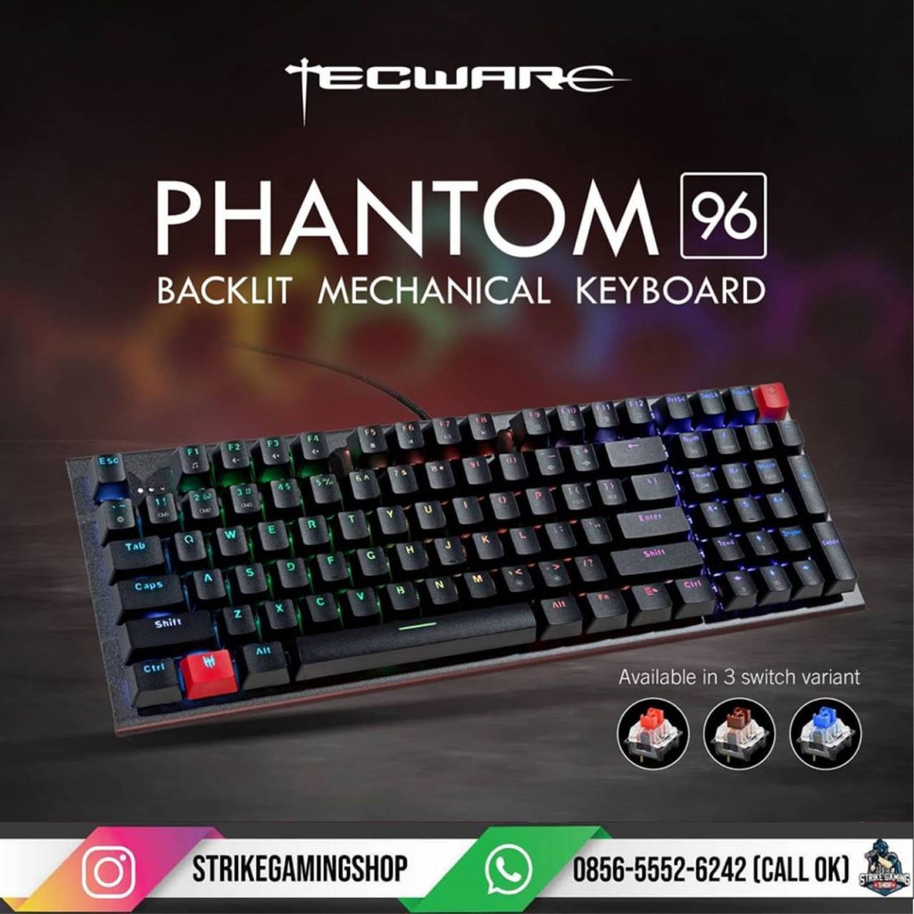 Jual TECWARE PHANTOM 96 RGB MECHANICAL KEYBOARD | Shopee Indonesia