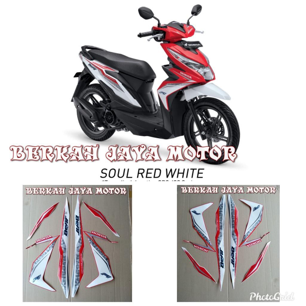 Jual STRIPING STICKER FULLBODY ALL NEW HONDA BEAT F1 ESP PUTIH MERAH ...