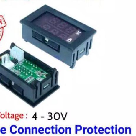 Jual ☇ Digital Voltmeter DC 0-100V 10A volt meter Tampilan Ganda Detektor Tegangan 0.28" merah ...