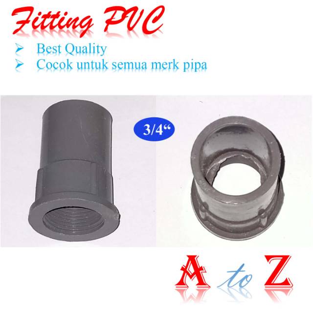 Jual Faucet socket 3/4 in /sock drat dalam/sdd pvc 3/4" | Shopee Indonesia