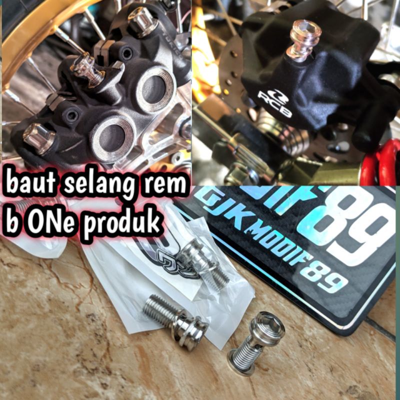Jual baut banjo L stainless baut selang rem stainless set ring stenlis ...