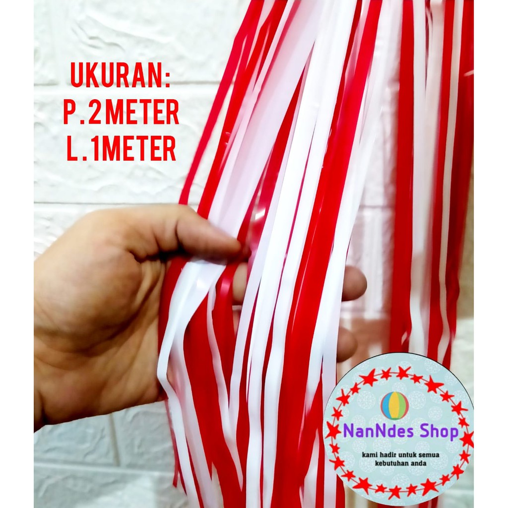 Jual Tirai Merah Putih / Rumbai foil Bendera Dirgahayu RI / HUT RI ...