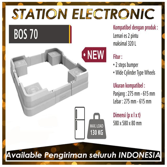 Jual Bervin BOS-70 Stand Dudukan Mesin Cuci / Alas Kulkas / Kaki Lemari ...
