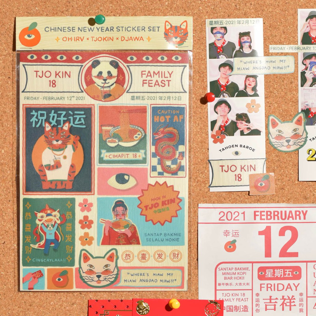 Jual Chinese New Year Sticker Set (OH.IRV X TJOKIN X DJAWA) | Shopee ...