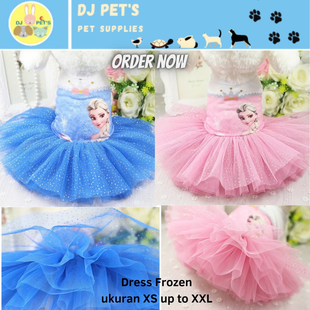 Jual baju anjing dan baju kucing baju dress hewan pet clothes frozen | Shopee Indonesia