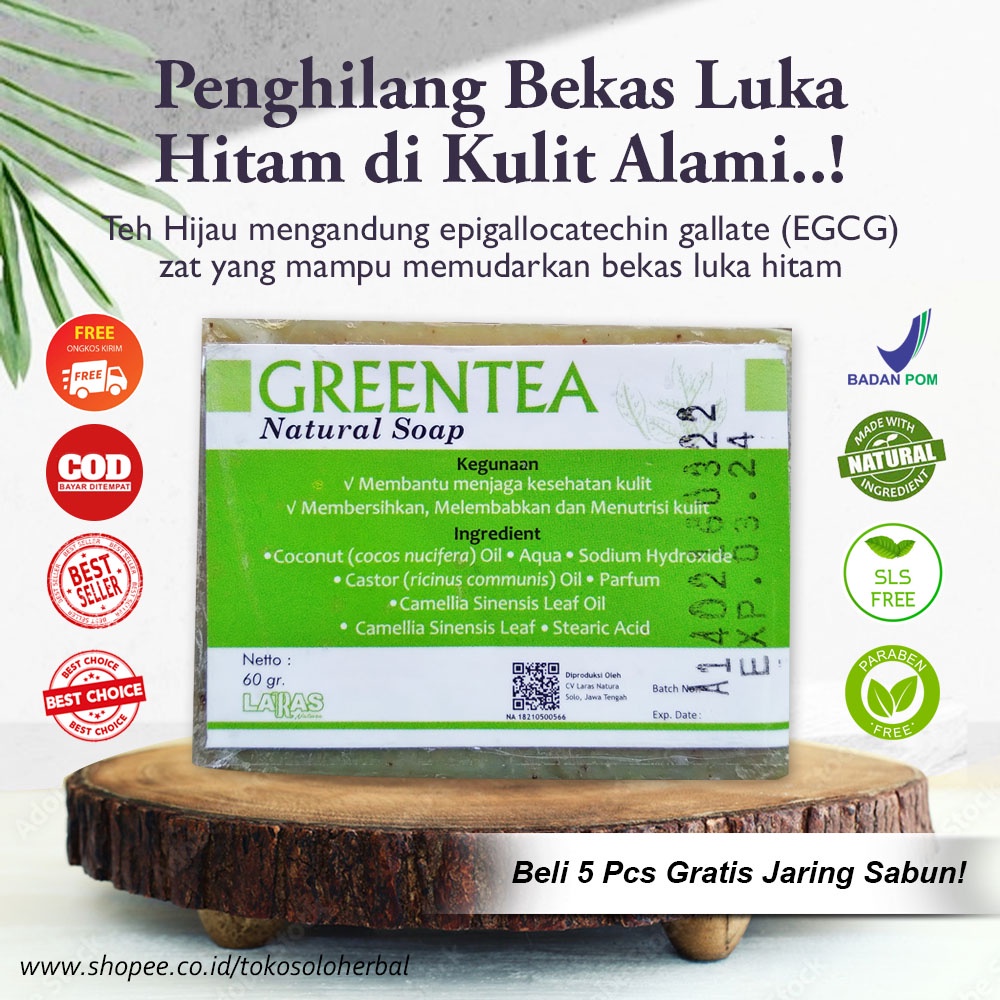 Jual Sabun Penghilang Bekas Luka Ampuh Ekstrak Teh Hijau BPOM 60gr ...