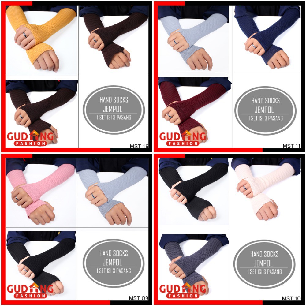 Jual Manset Rajut Muslimah Polos / Manset Tangan Jari / 1 Set isi 3 ...