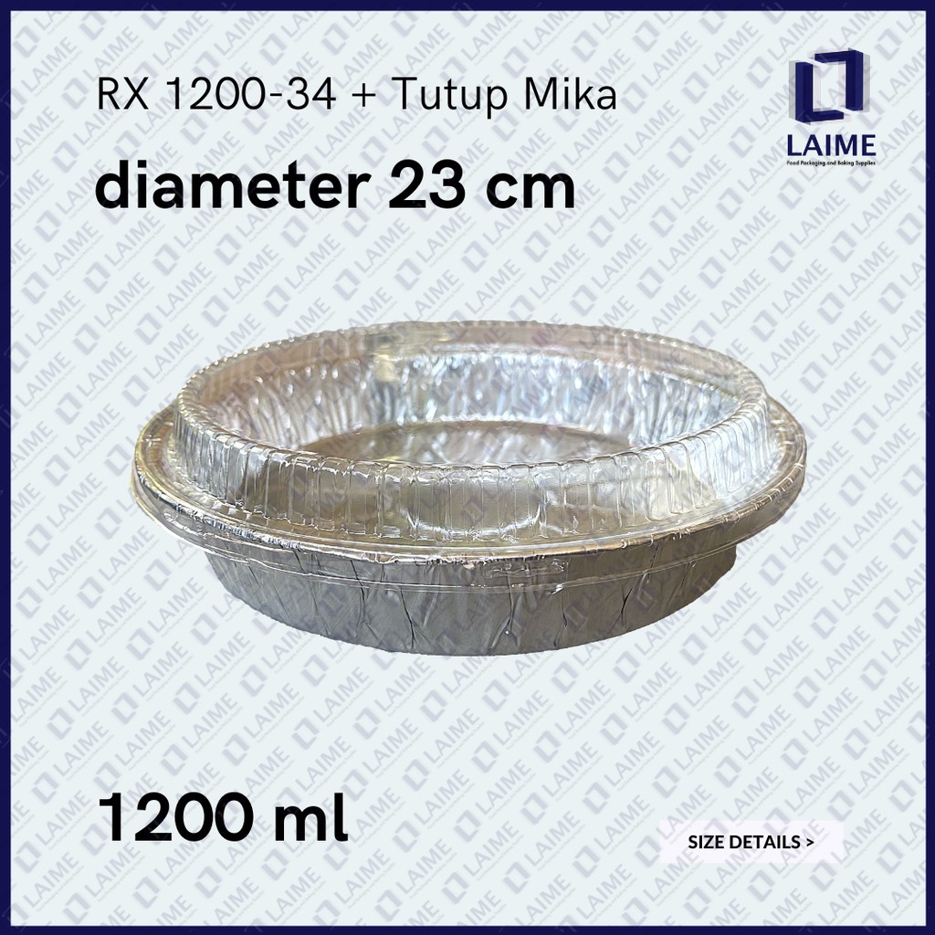 Jual RX 1200-34 RX1200-34 + Tutup Mika - Alumunium Aluminium Foil Tray Cup | Shopee Indonesia