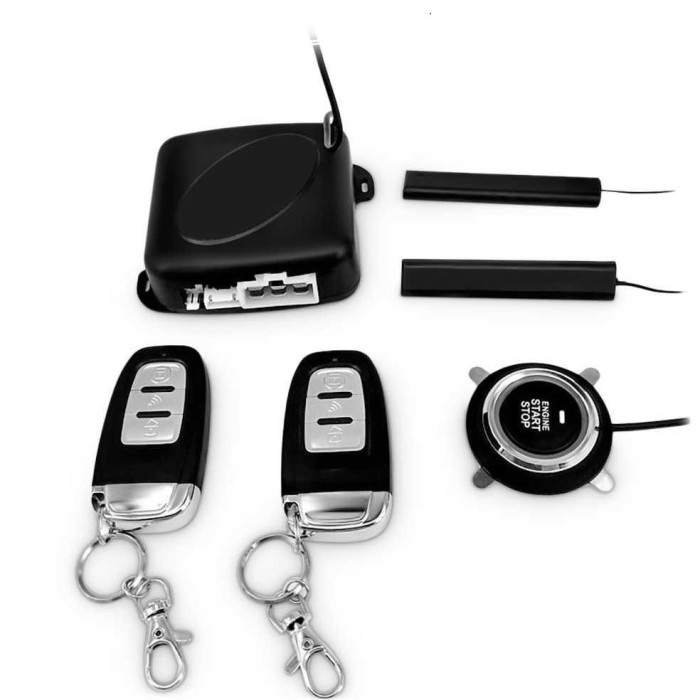Jual Tombol Start Stop Engine Button with Remote Control Alarm System ...